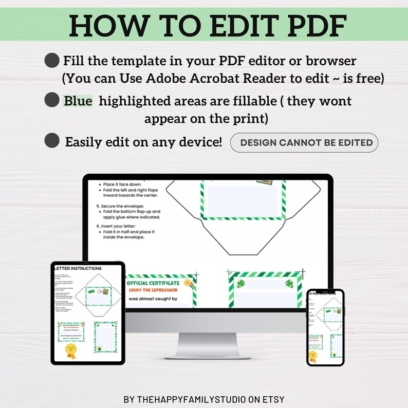 Mini Leprechaun Letter & Envelope for Kids, Printable Leprechaun Trap ...