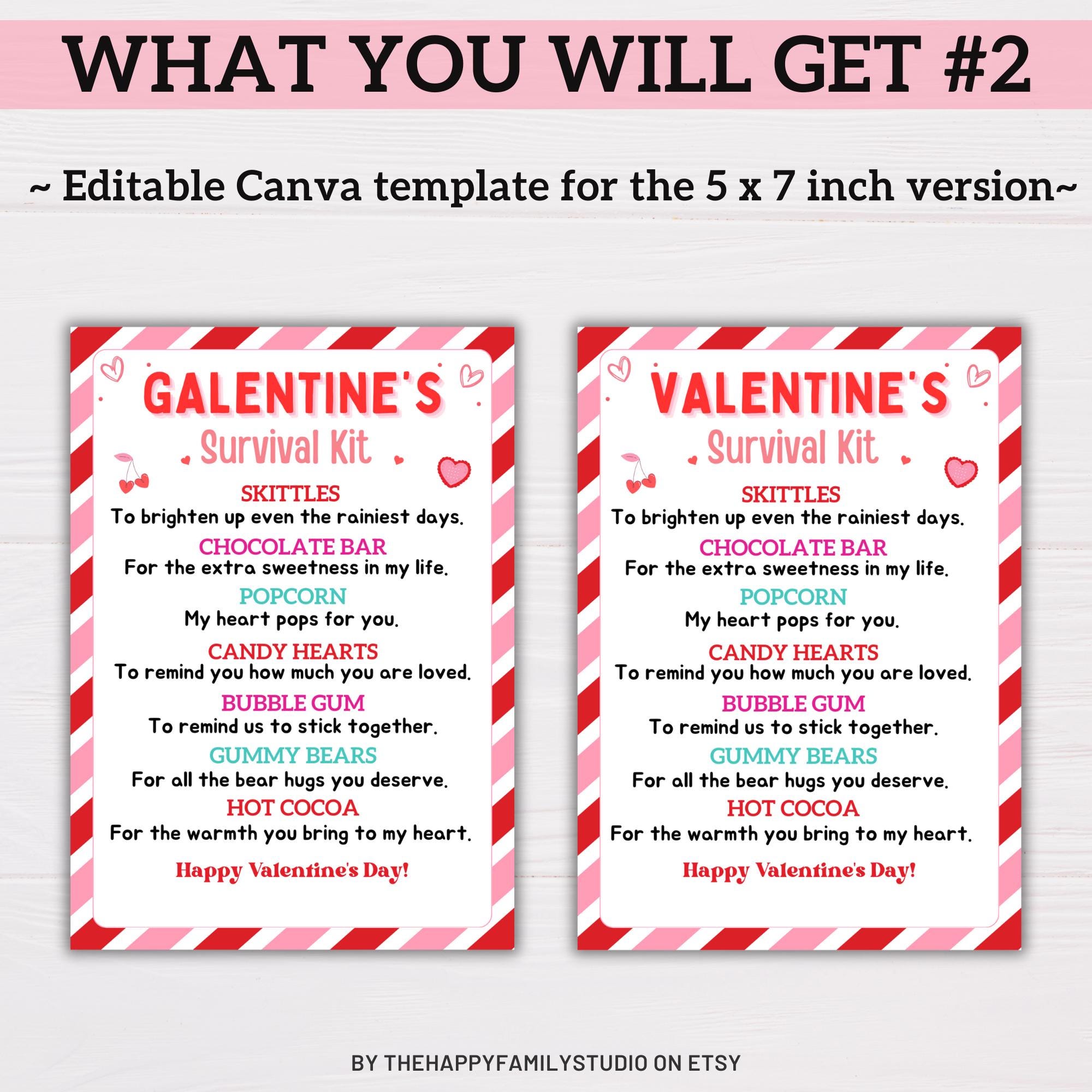Valentine's Survival Kit, Galentines Day Card, Galentines Survival Kit ...