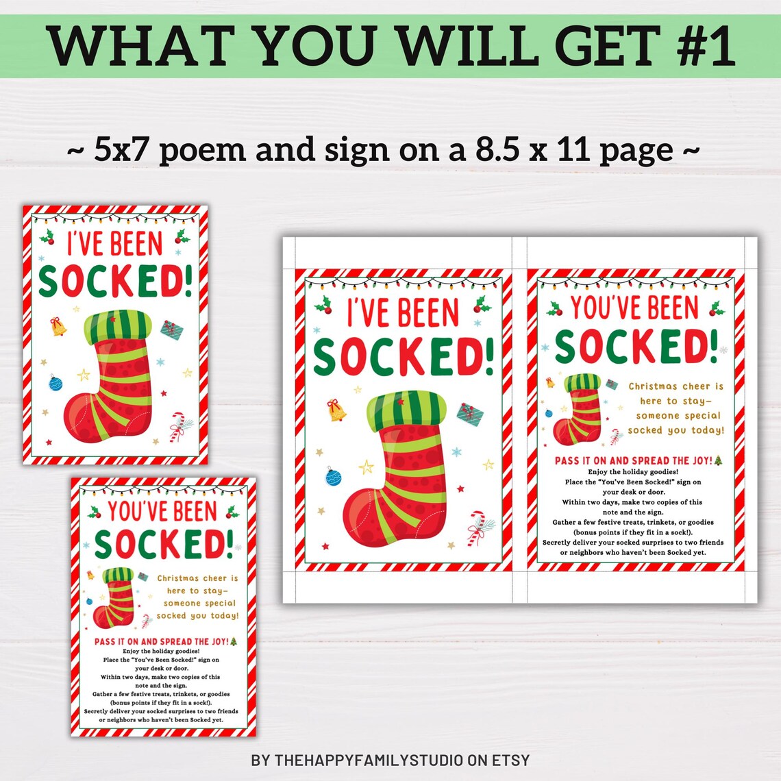 You've Been Socked Sign, Staff Appreciation Gift, Christmas Stocking ...