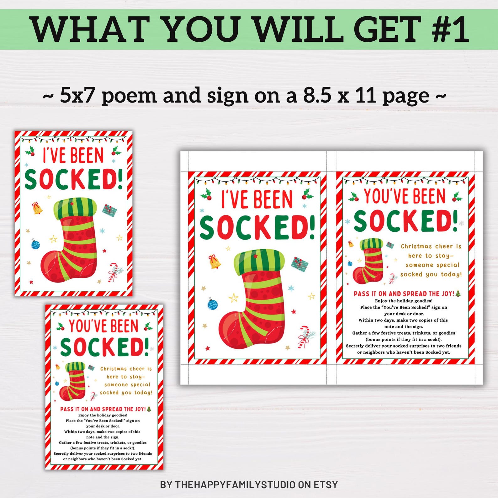 You've Been Socked Sign, Staff Appreciation Gift, Christmas Stocking ...