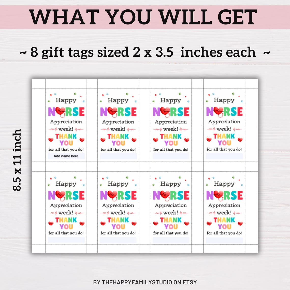 Happy Nurse Appreciation Week Printable Gift Tags, National Nurses Day ...