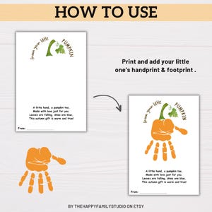 Pumpkin Poem Handprint Printable, Autumn Pumpkin Handprint Art, DIY ...