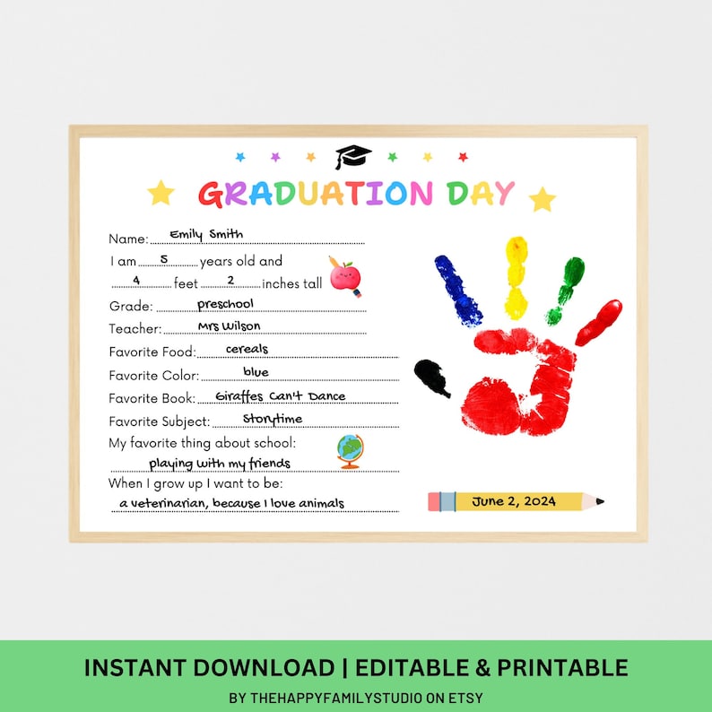 Last Day of School Printable Graduation Keepsake, End of School ...