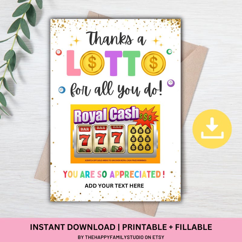 Lotto Appreciation Tag - Etsy