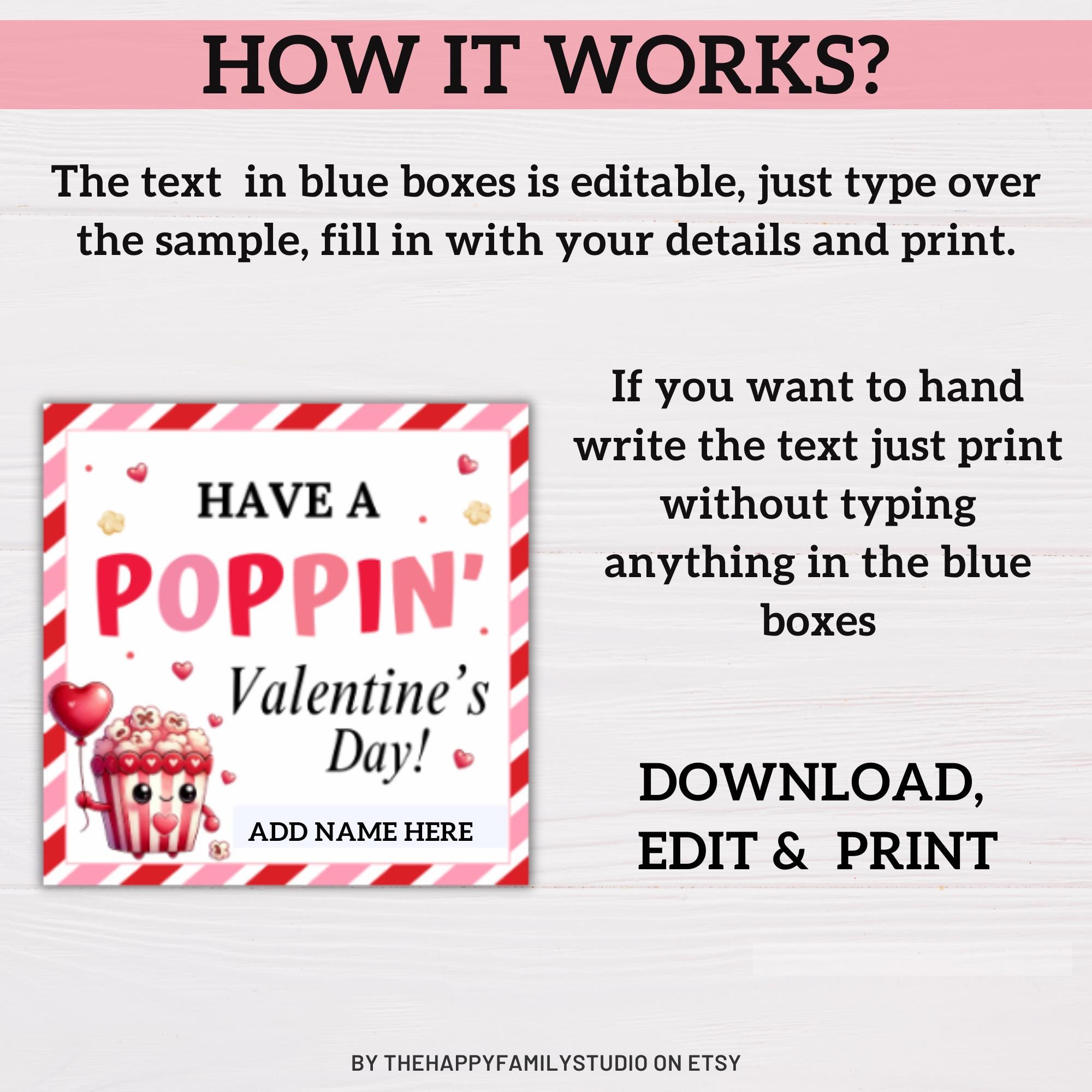 Printable Have A Poppin Valentines Day Tags, Valentine Popcorn Gift ...