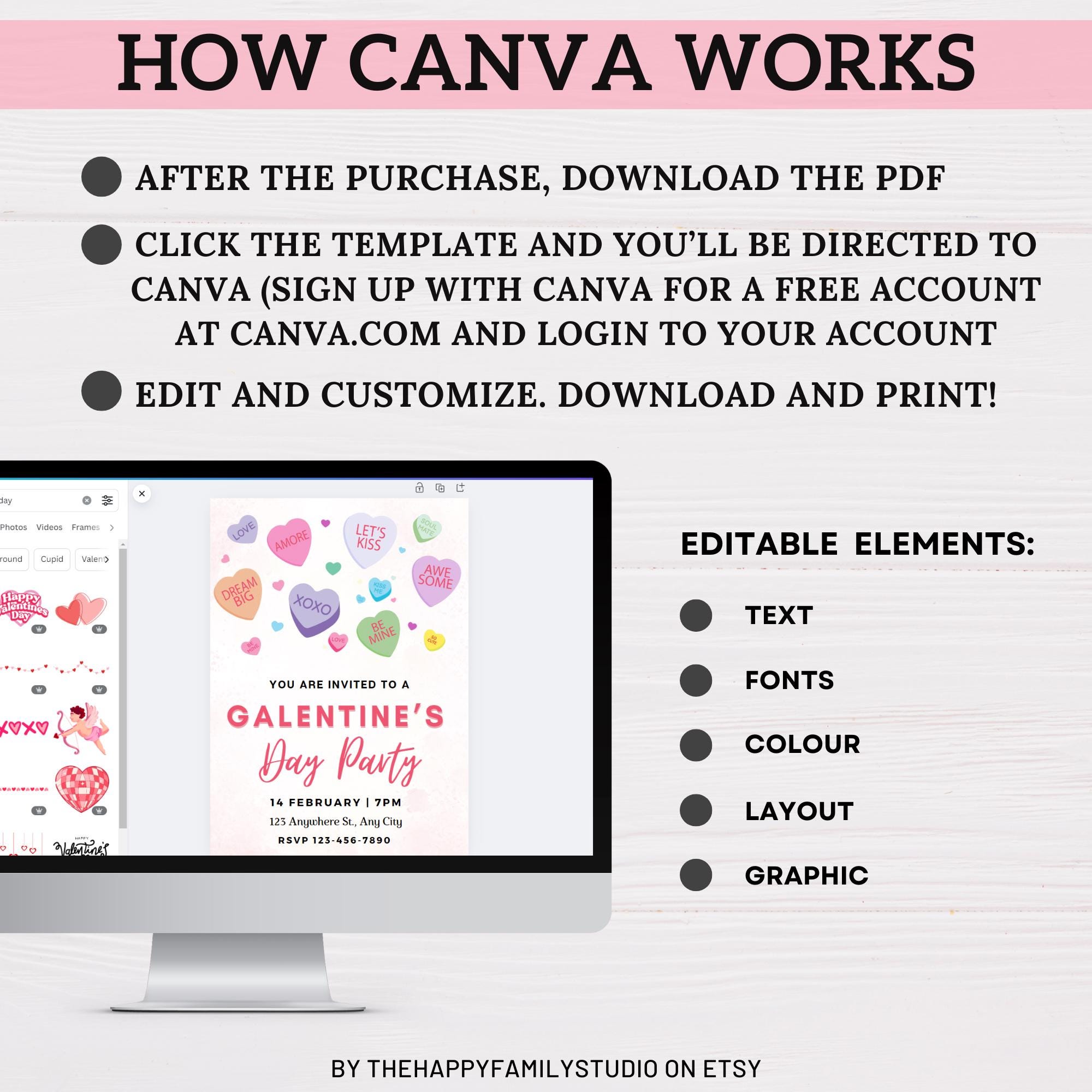 Editable Galentine's Invitation Party, Valentines Party Invitation ...