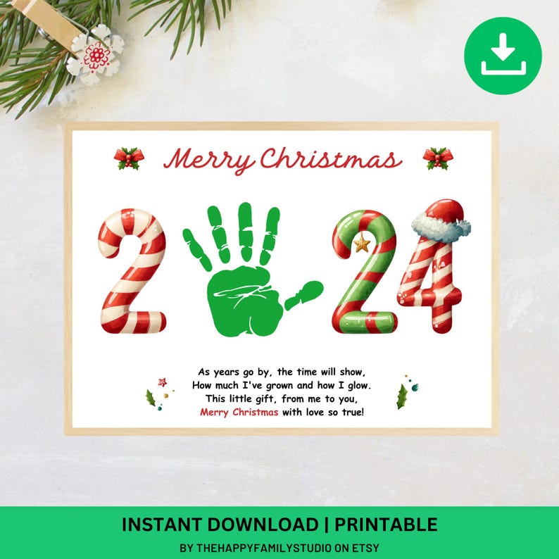 Christmas Handprint Art, Handprint Poem, Kids Toddlers Handprint Craft ...