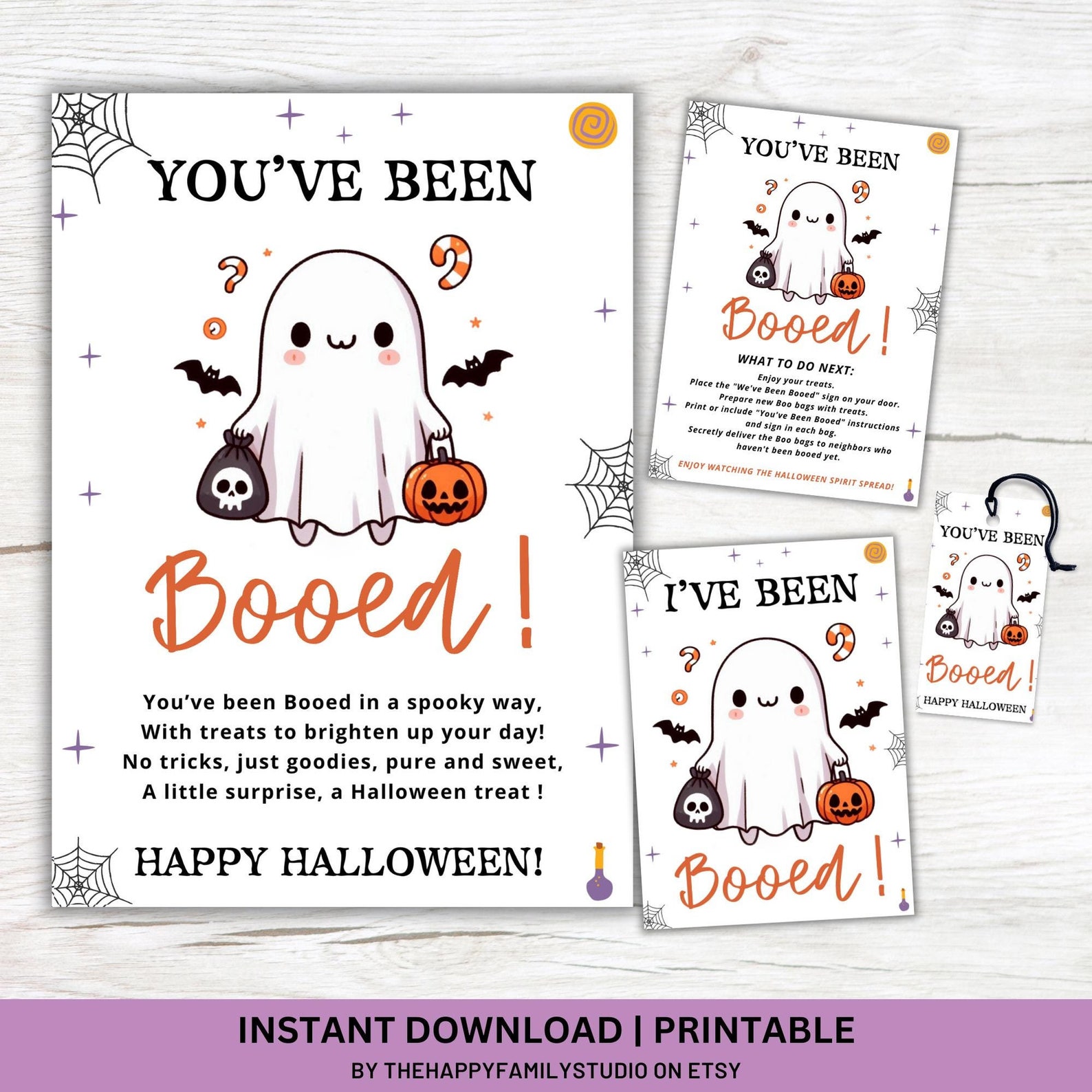 You've Been Booed Printable, Boo Basket Sign, Halloween Booed Poem ...