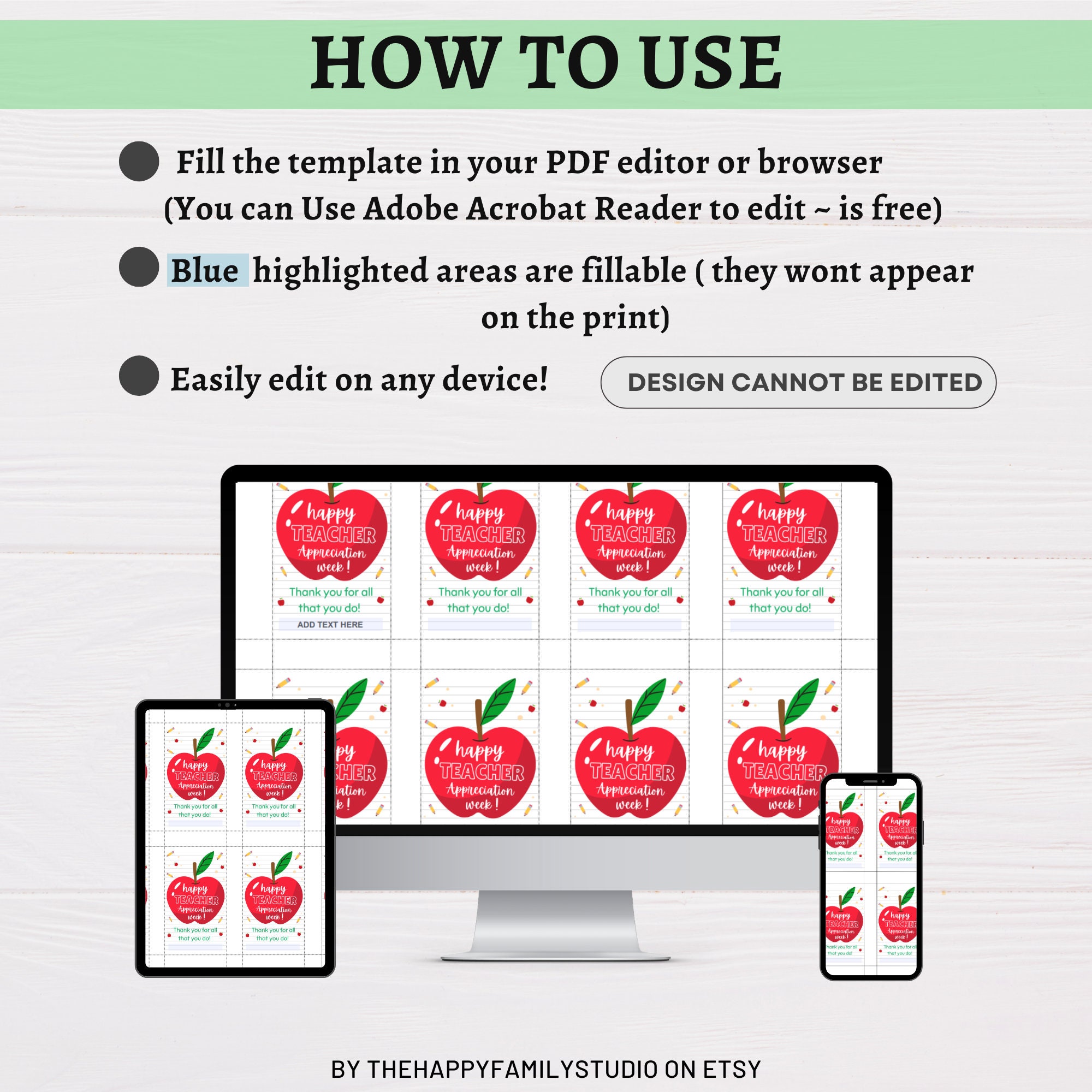 Printable Teacher Appreciation Week Tag, Apple Teacher Appreciation ...