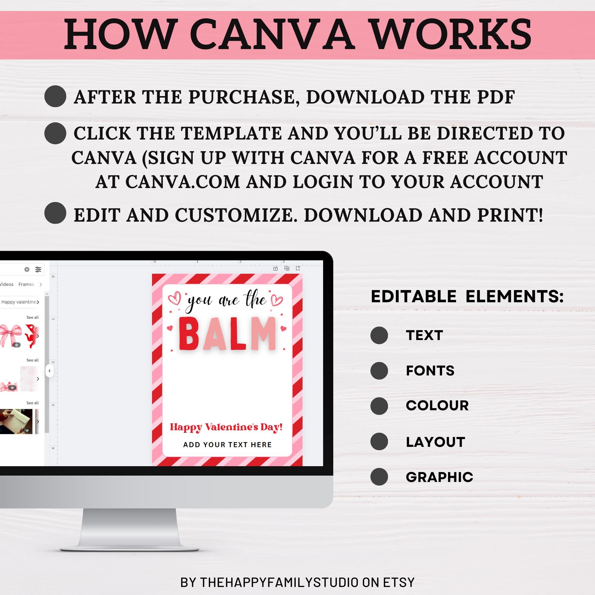 Editable You're the Balm Valentine's Day Card, Printable Lip Balm ...