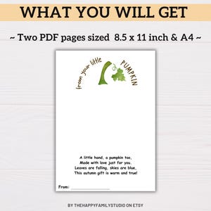 Pumpkin Poem Handprint Printable, Autumn Pumpkin Handprint Art, DIY ...