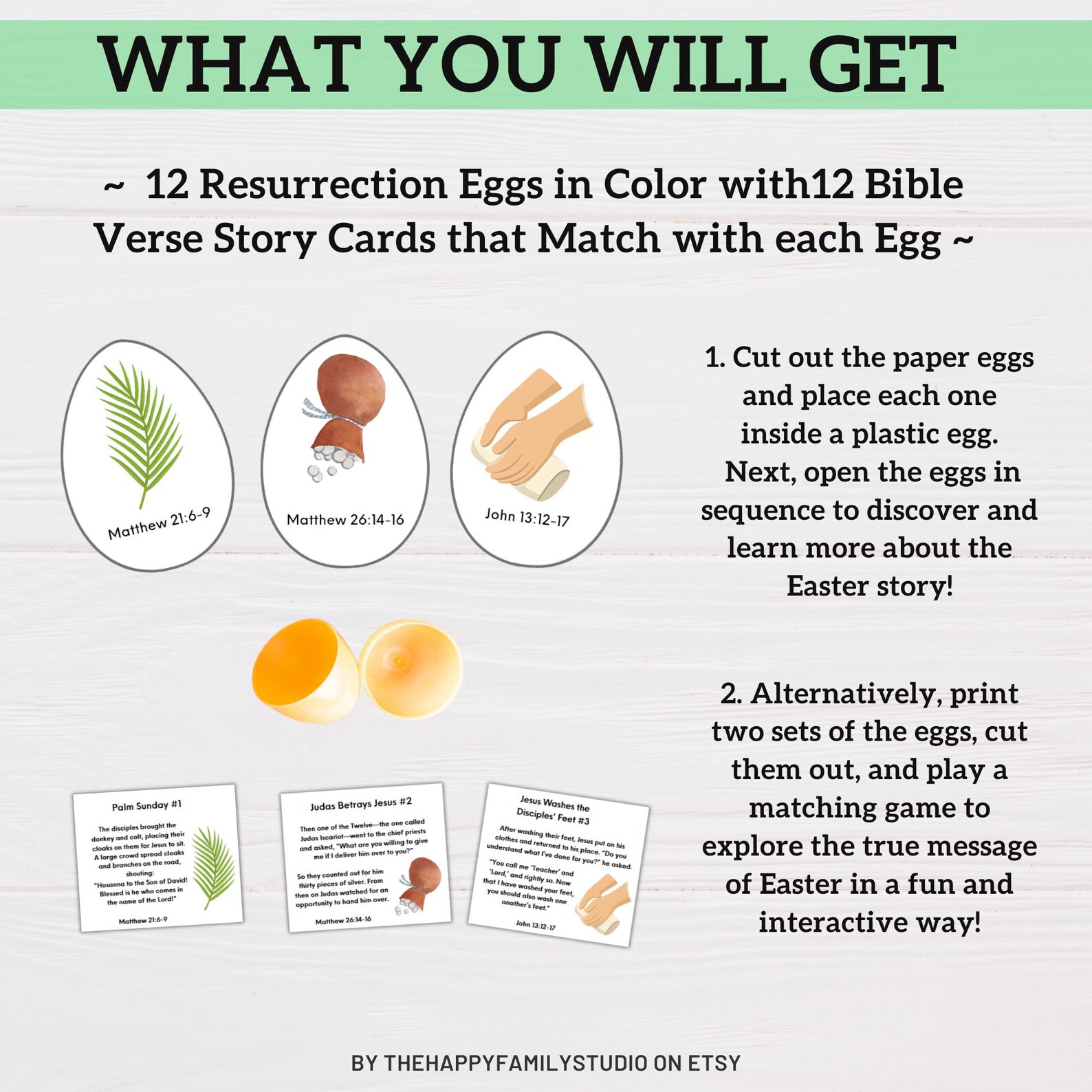 Printable Easter Story Eggs, Resurrection Eggs Easter Hunt, Easter ...