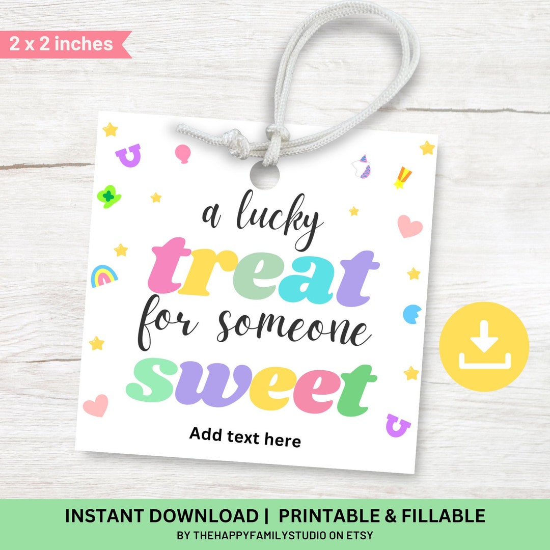 St Patricks Day A Lucky Treat for Someone Sweet Treat Tag, Lucky Charm ...