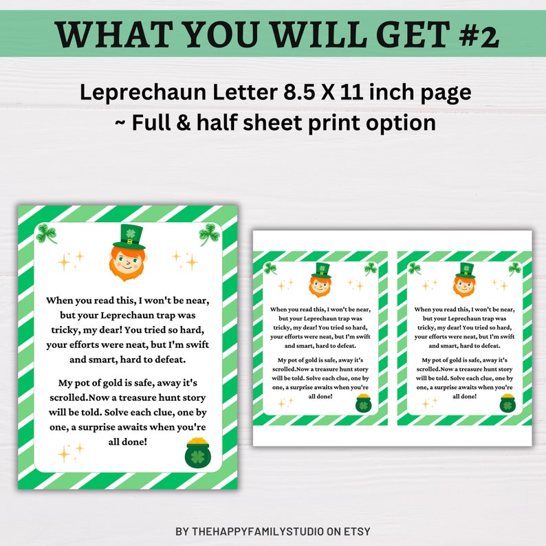 St. Patrick's Day Scavenger Hunt for Kids, Leprechaun Treasure Hunt ...