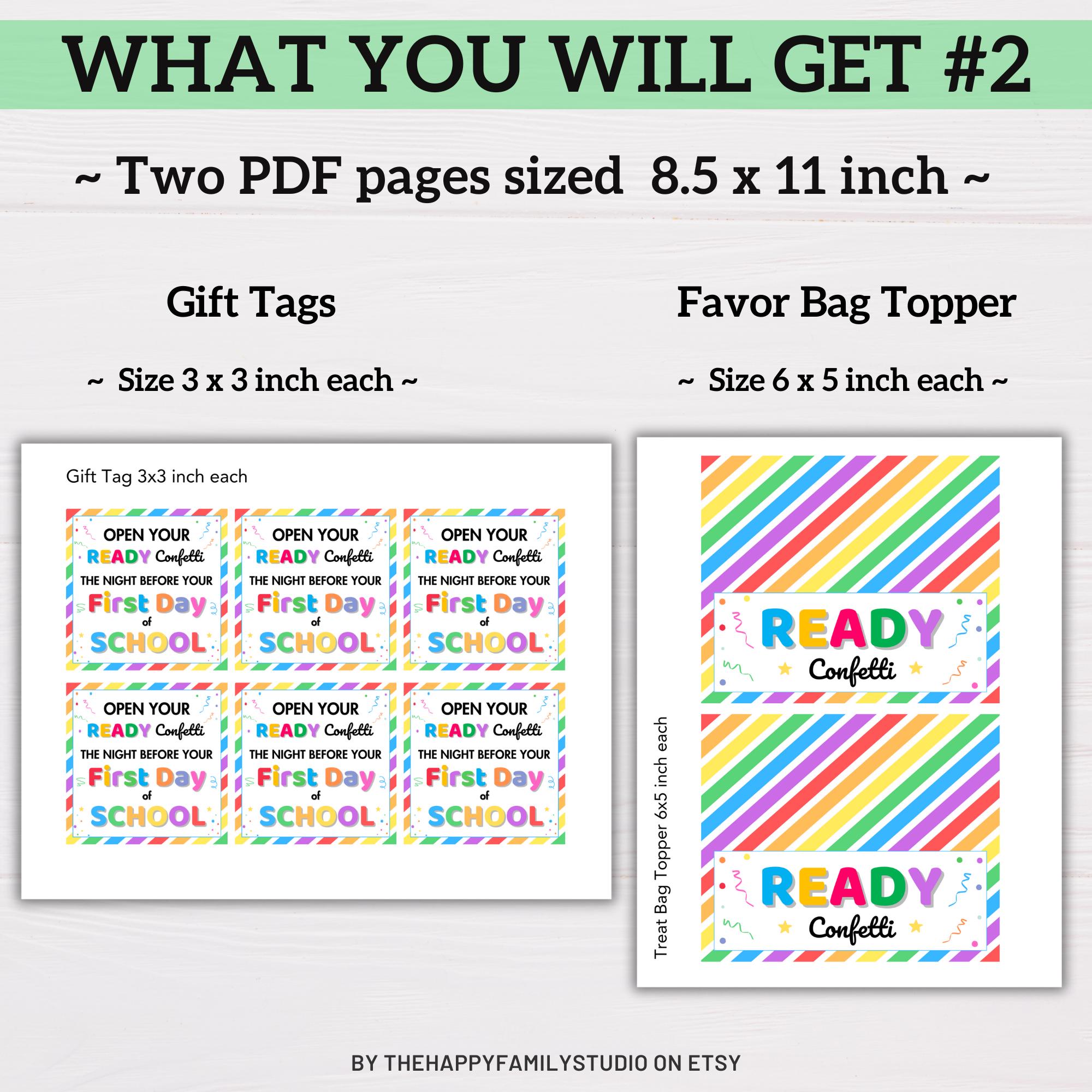 Ready Confetti for School, Printable Ready Confetti Letter, Night ...