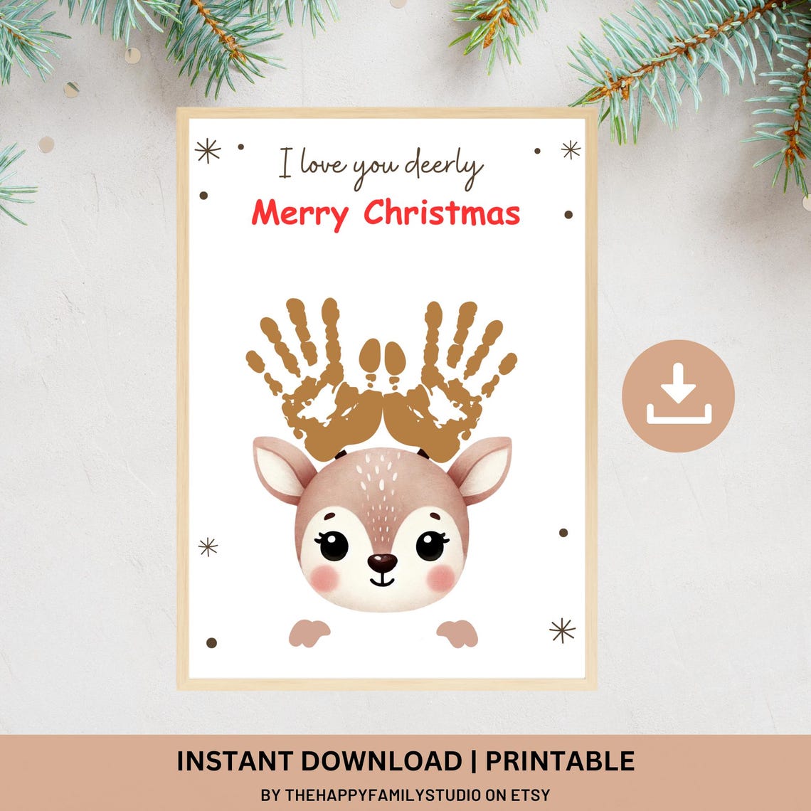 Christmas Handprint Art, Christmas Reindeer Craft, Christmas Holiday ...