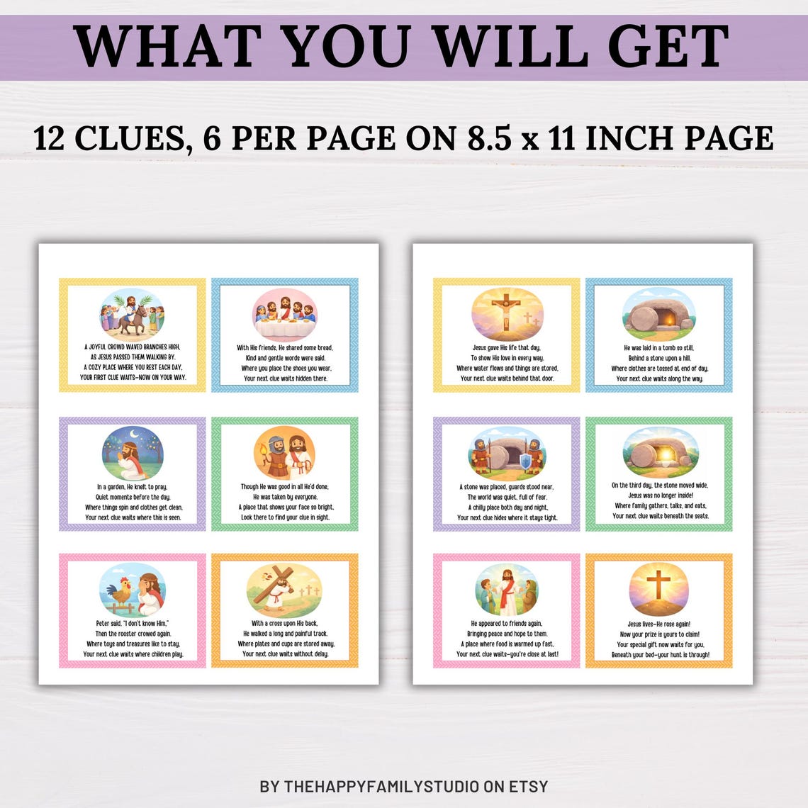 Easter Story Scavenger Hunt Clues, Christian Easter Treasure Hunt ...