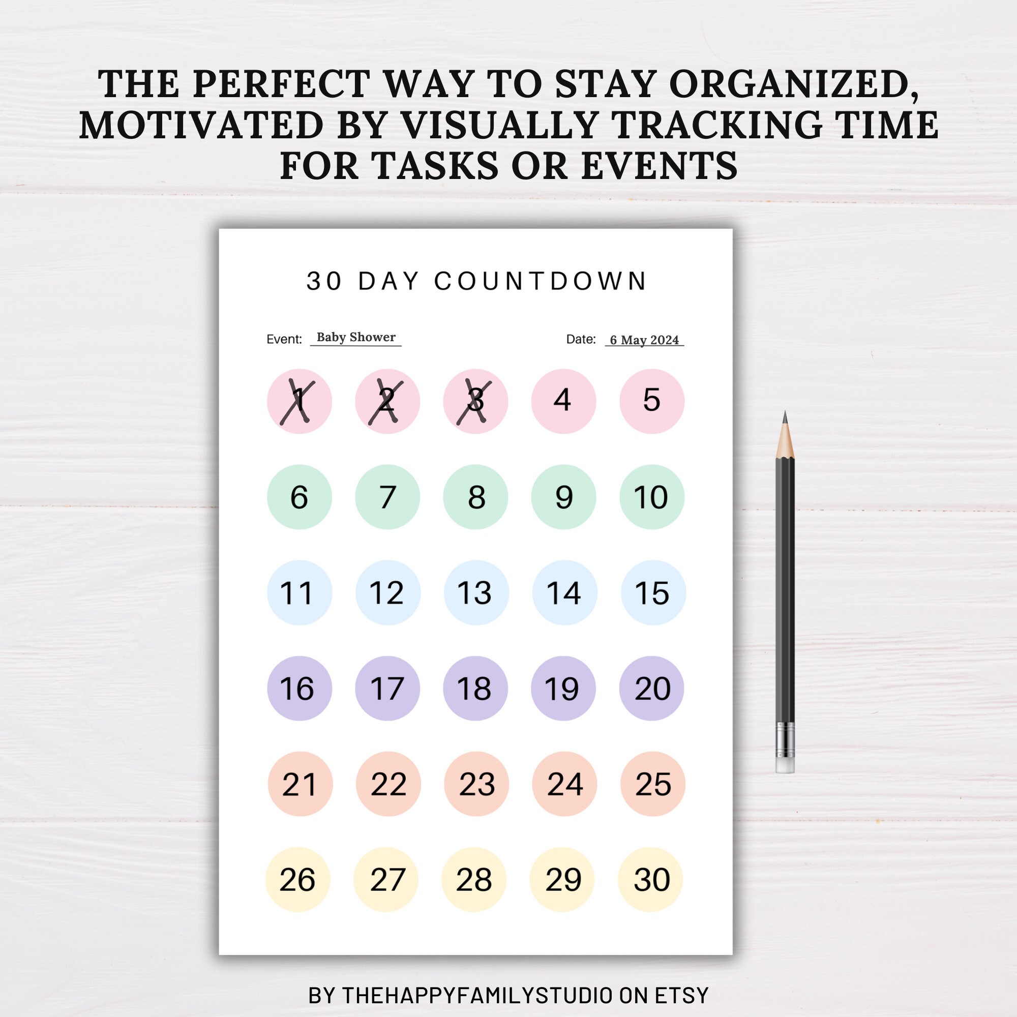 30 60 90 100 Day Countdown Printable Tracker Countdown For Any
