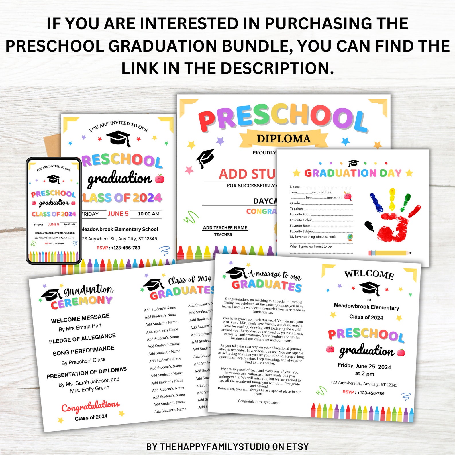 Editable Preschool Graduation Program, Graduation Program Template ...