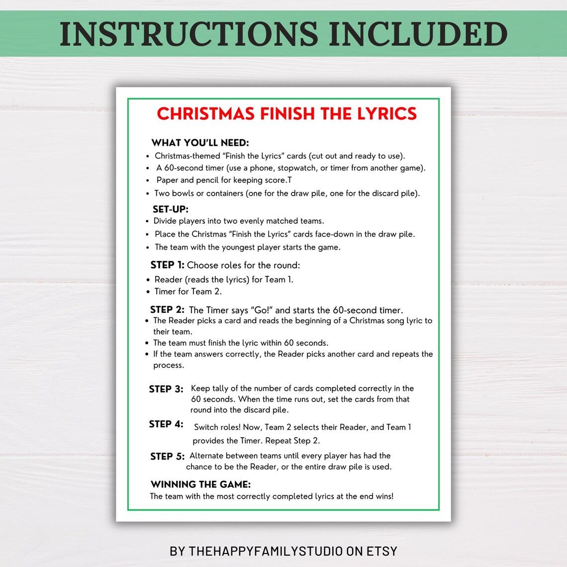 Christmas Finish the Lyrics Game, Christmas Song Trivia Game, Christmas ...