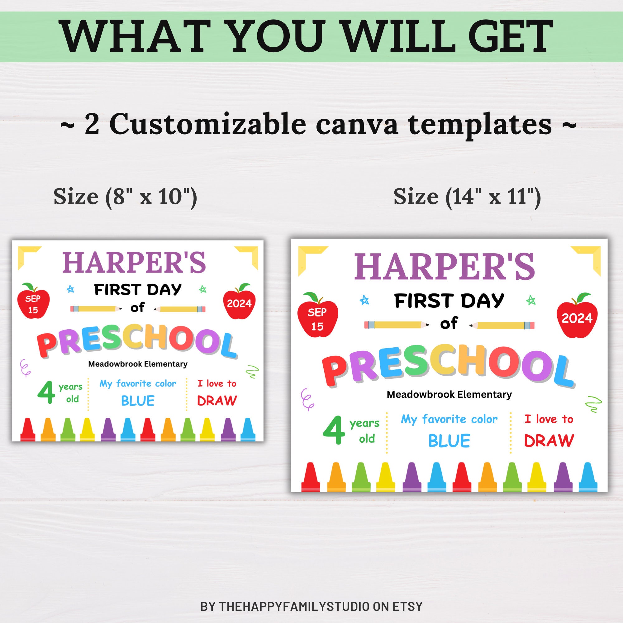 Editable First Day of School Sign, First Day of Preschool Sign, Back to ...