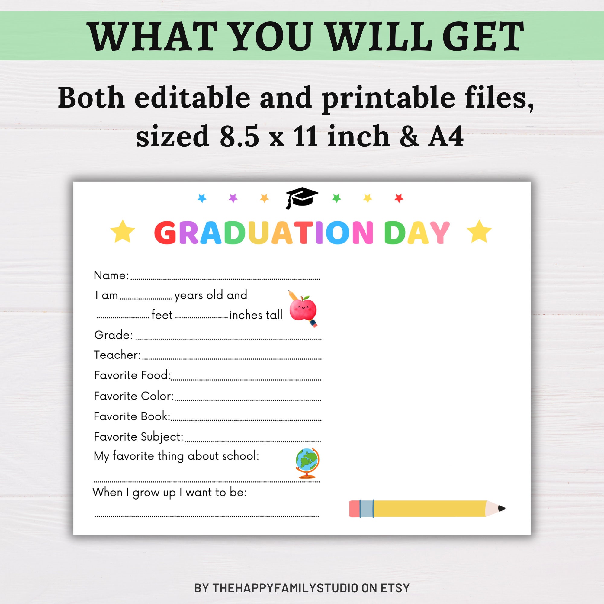Last Day of School Printable Graduation Keepsake, End of School ...