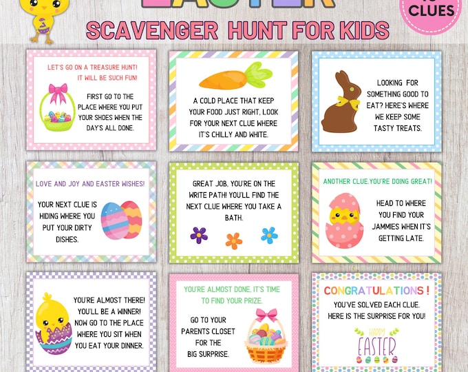 Difficult Easter Indoor and Outdoor Scavenger Hunt for Older Kids ...