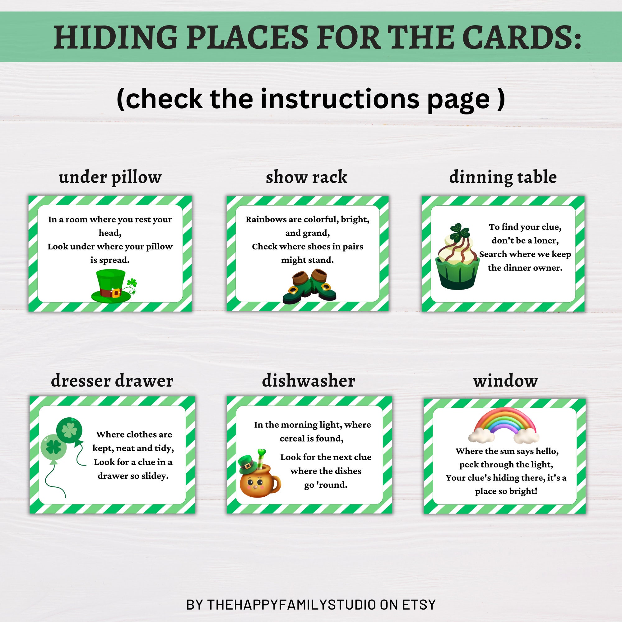 St. Patrick's Day Scavenger Hunt for Kids, Leprechaun Treasure Hunt ...