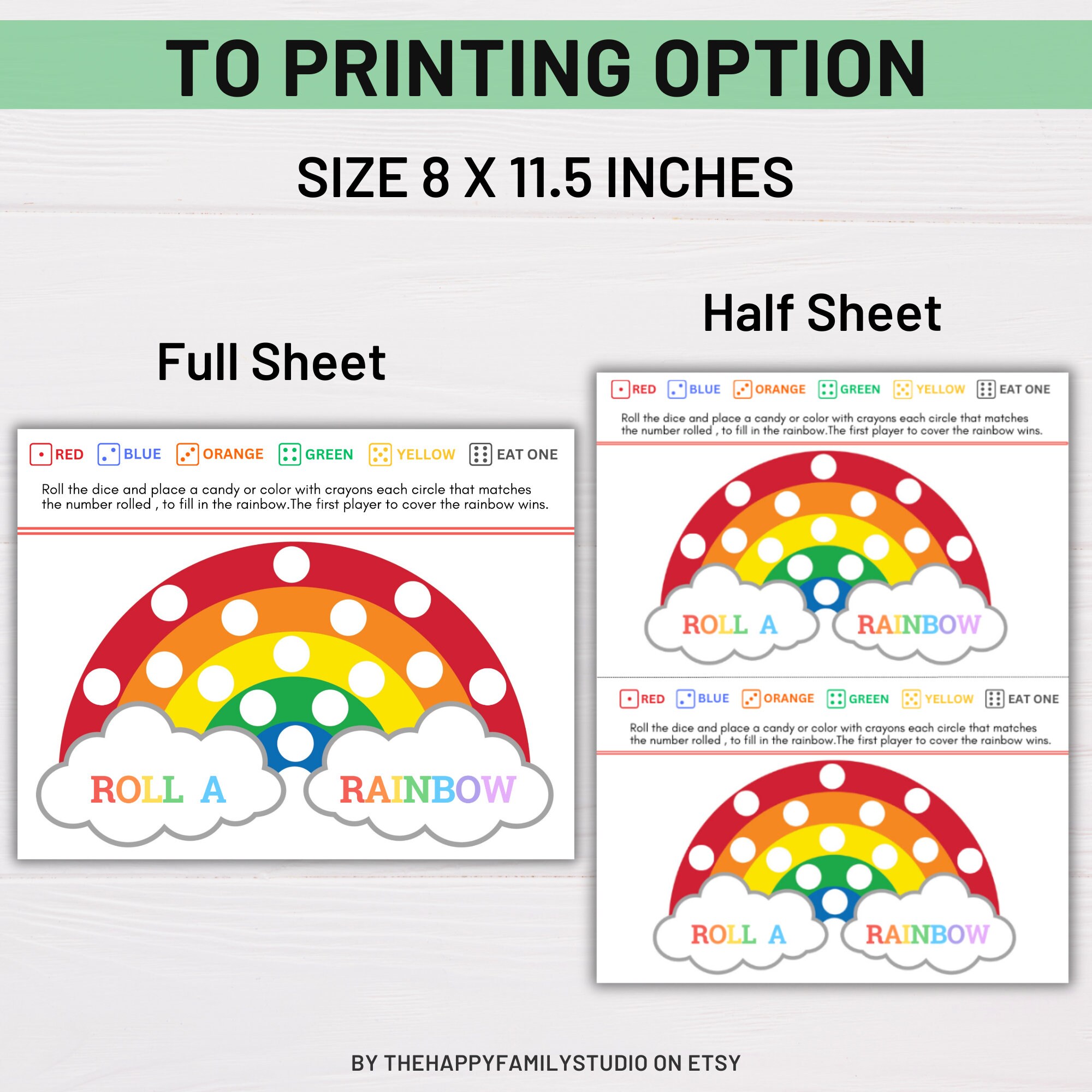 St. Patrick's Day Roll a Rainbow Game, Rainbow Activity for Kids ...