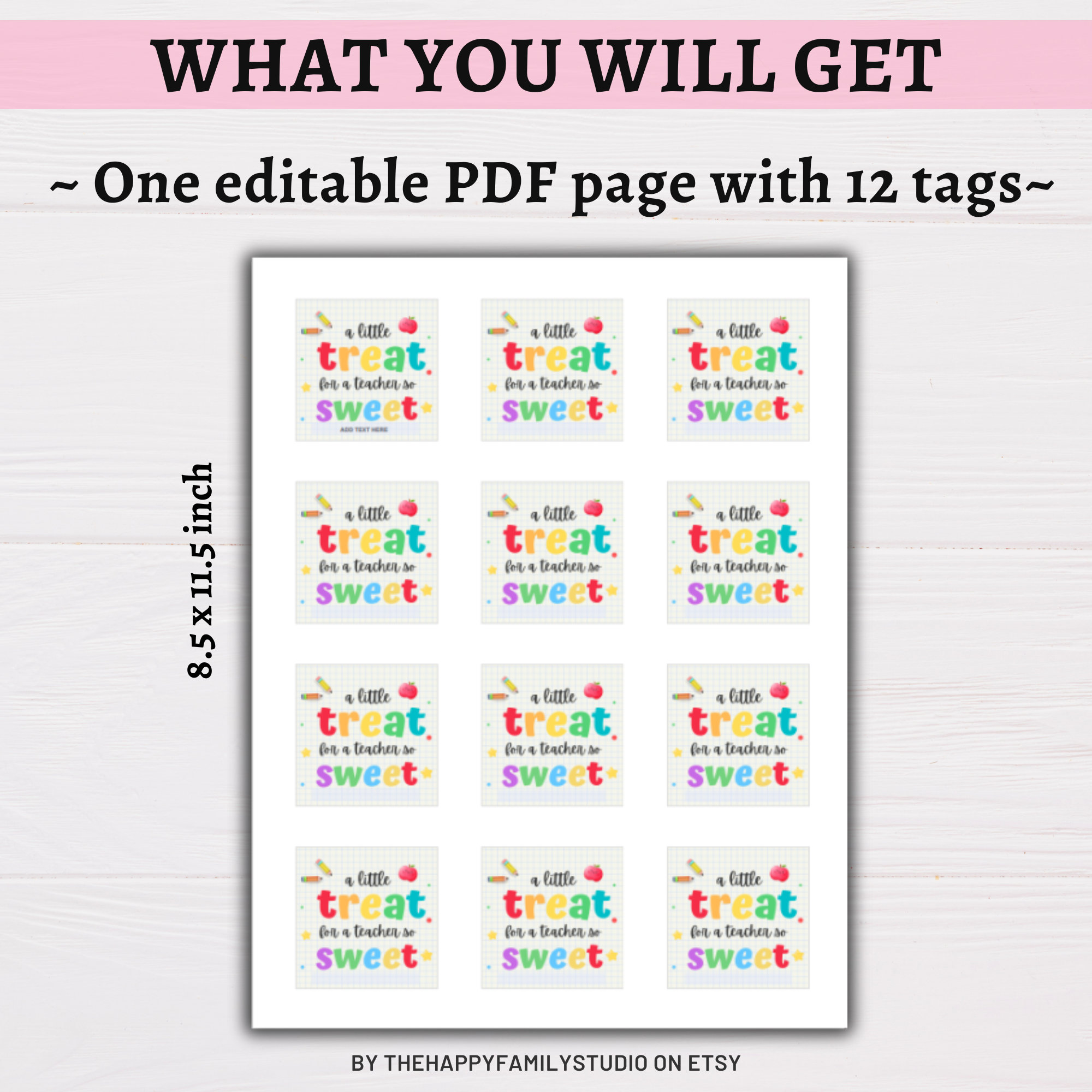 Printable Sweet Treat Teacher Tag, Teacher Appreciation Tags, Teacher ...