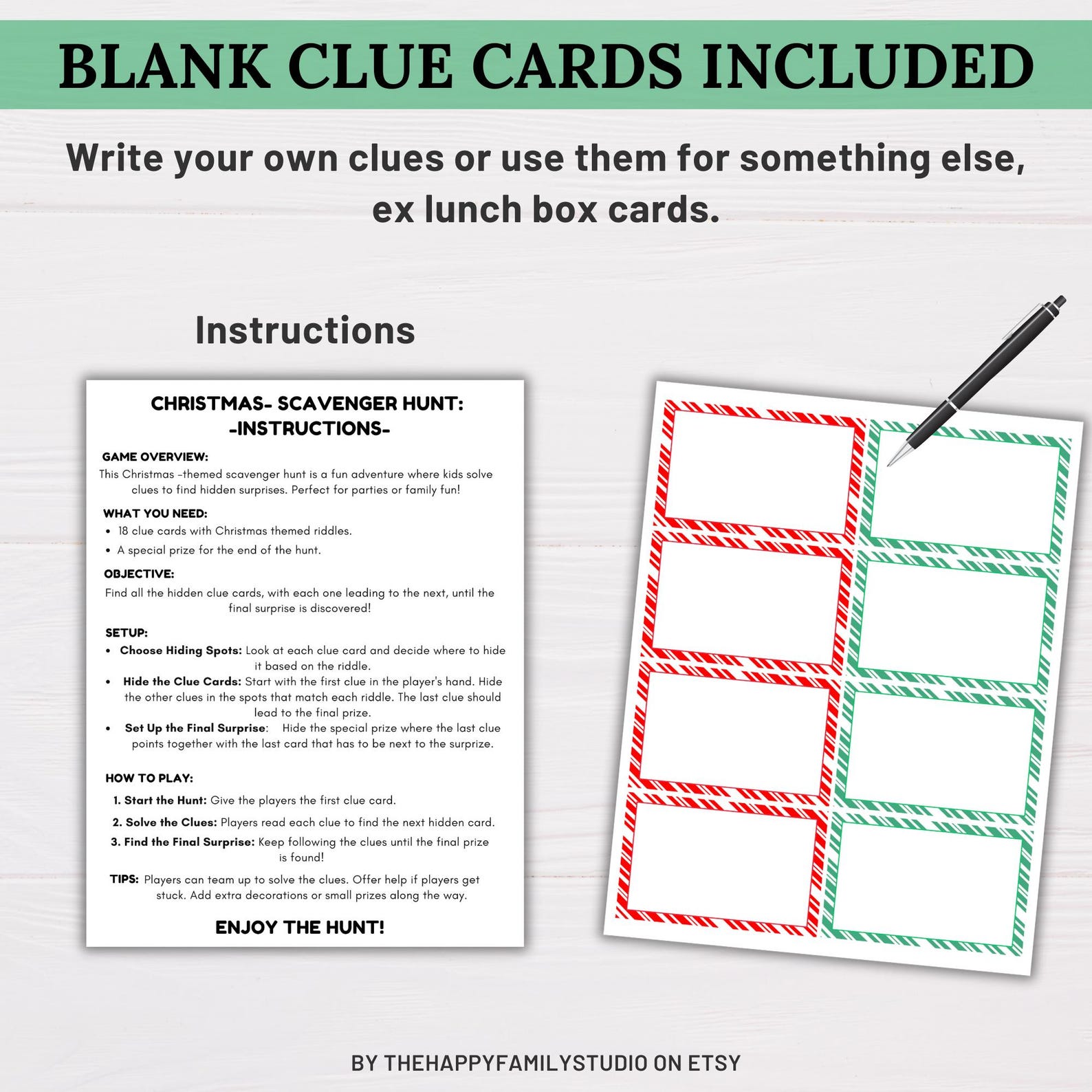 Christmas Scavenger Hunt for Older Kids&teens, Treasure Hunt Clues ...