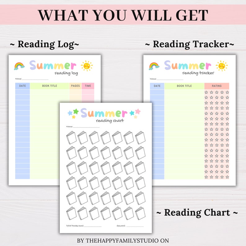 Summer Reading Log for Kids, Reading Tracker Printable, Reading ...
