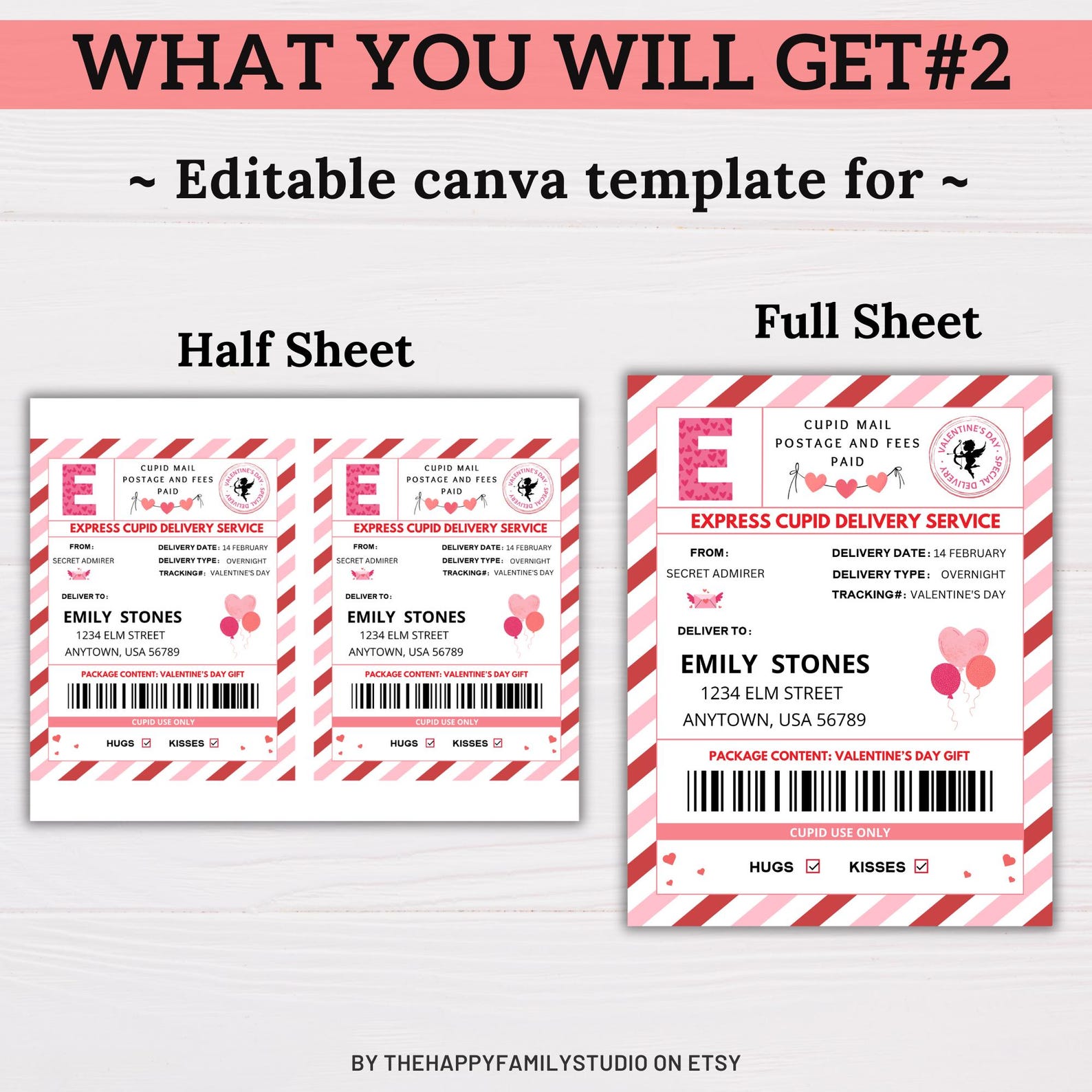 Editable Valentine's Day Express Shipping Label, Kids Valentine ...