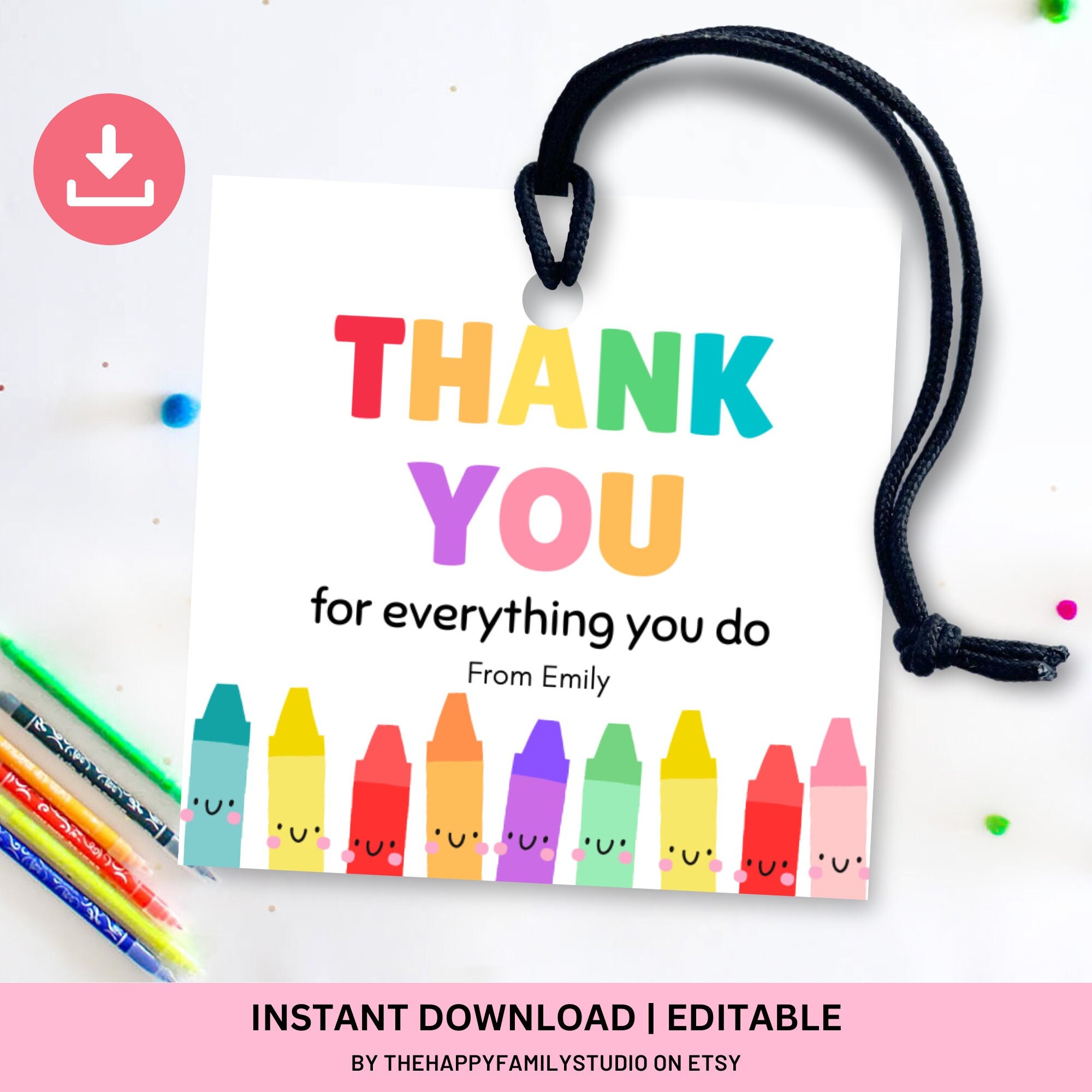 Teacher Appreciation Gift Tags, Thank You Teacher Gift Tag, Teacher ...