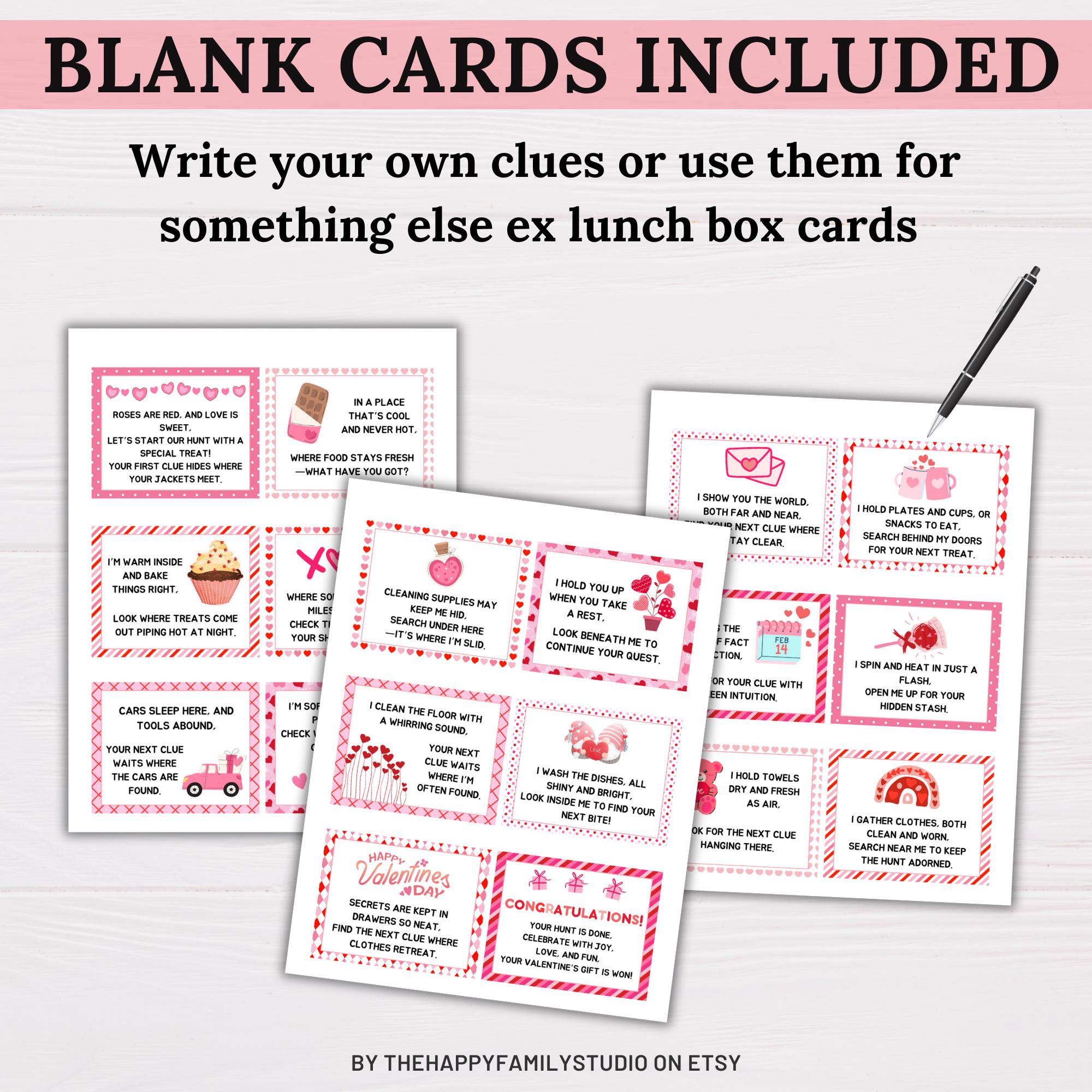 Valentines Day Scavenger Hunt for Kids, Valentines Treasure Hunt Clues ...