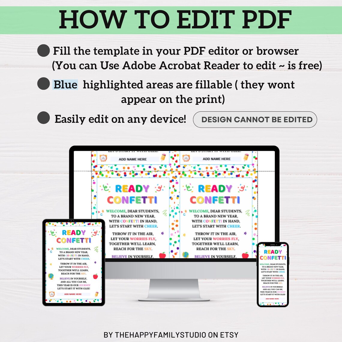 Ready Confetti Back to School, Ready Confetti Poem, First Day Jitters ...