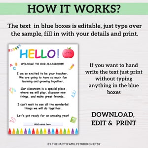 First Day of School Greeting Card, Welcome Back to School Letter ...