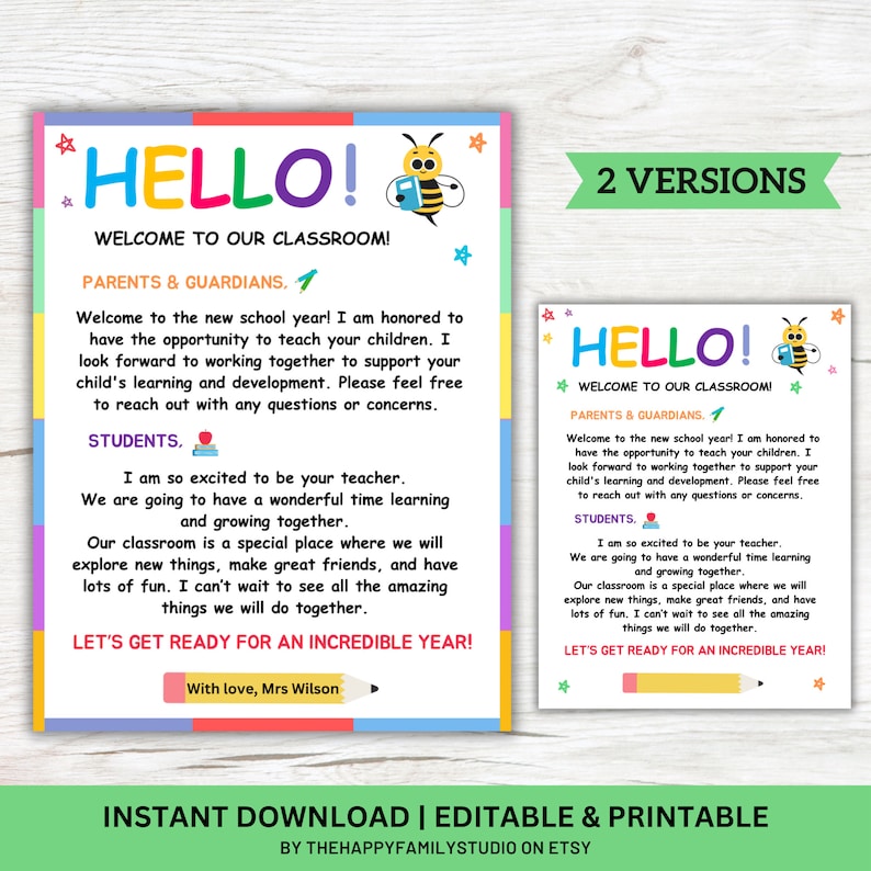 Welcome Back to School Letter for Parents and Students, First Day of ...