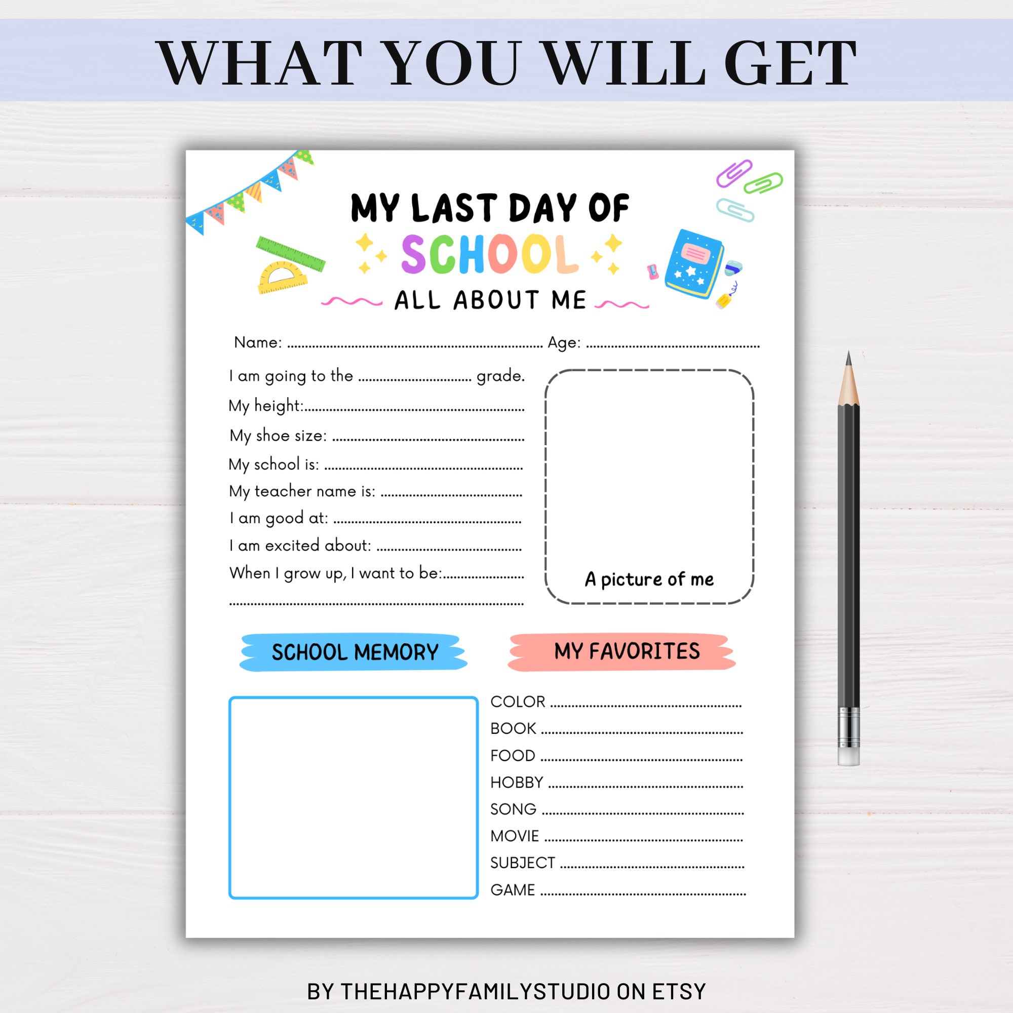 First and Last Day of School Interview, Back to School Questionnaire ...