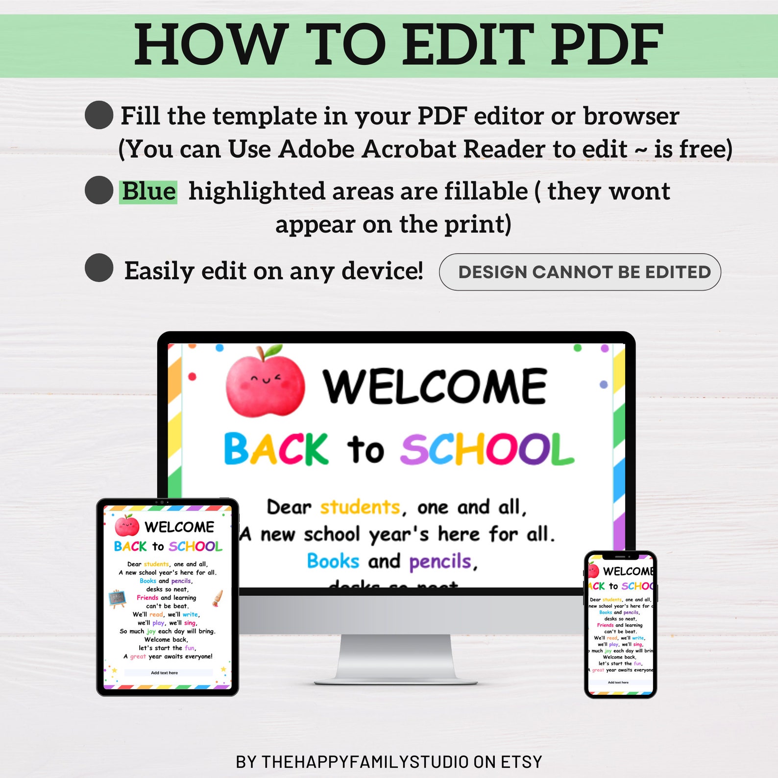 Back to School Year Letter Printable, Welcome Letter to Student ...