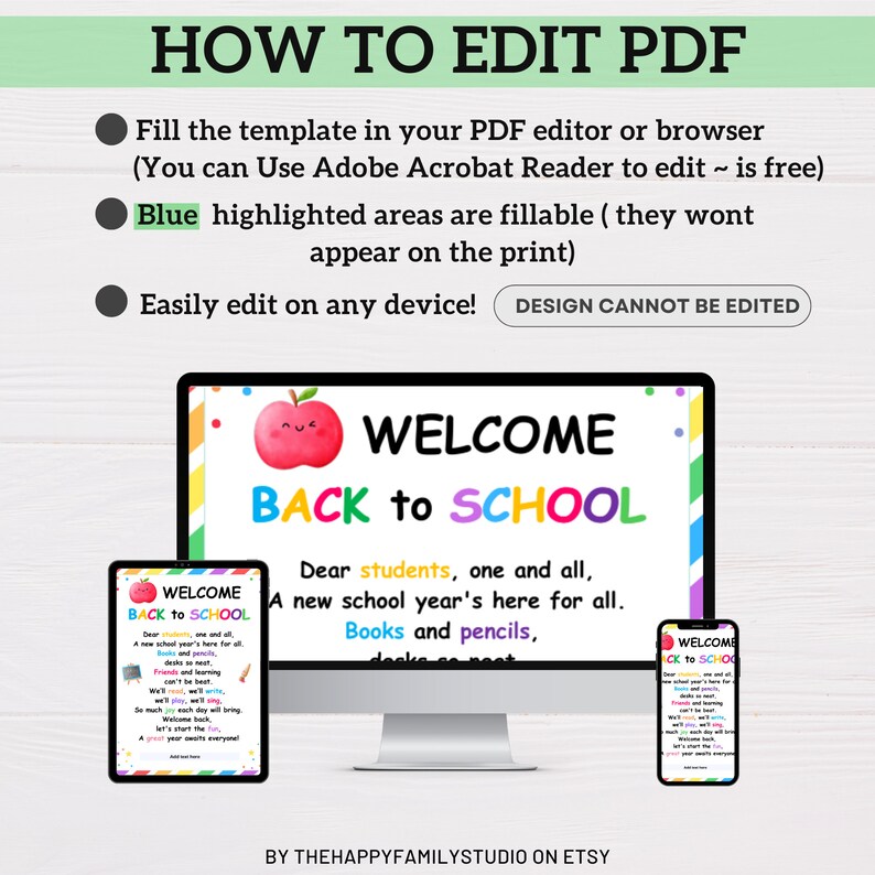 Back to School Year Letter Printable, Welcome Letter to Student ...