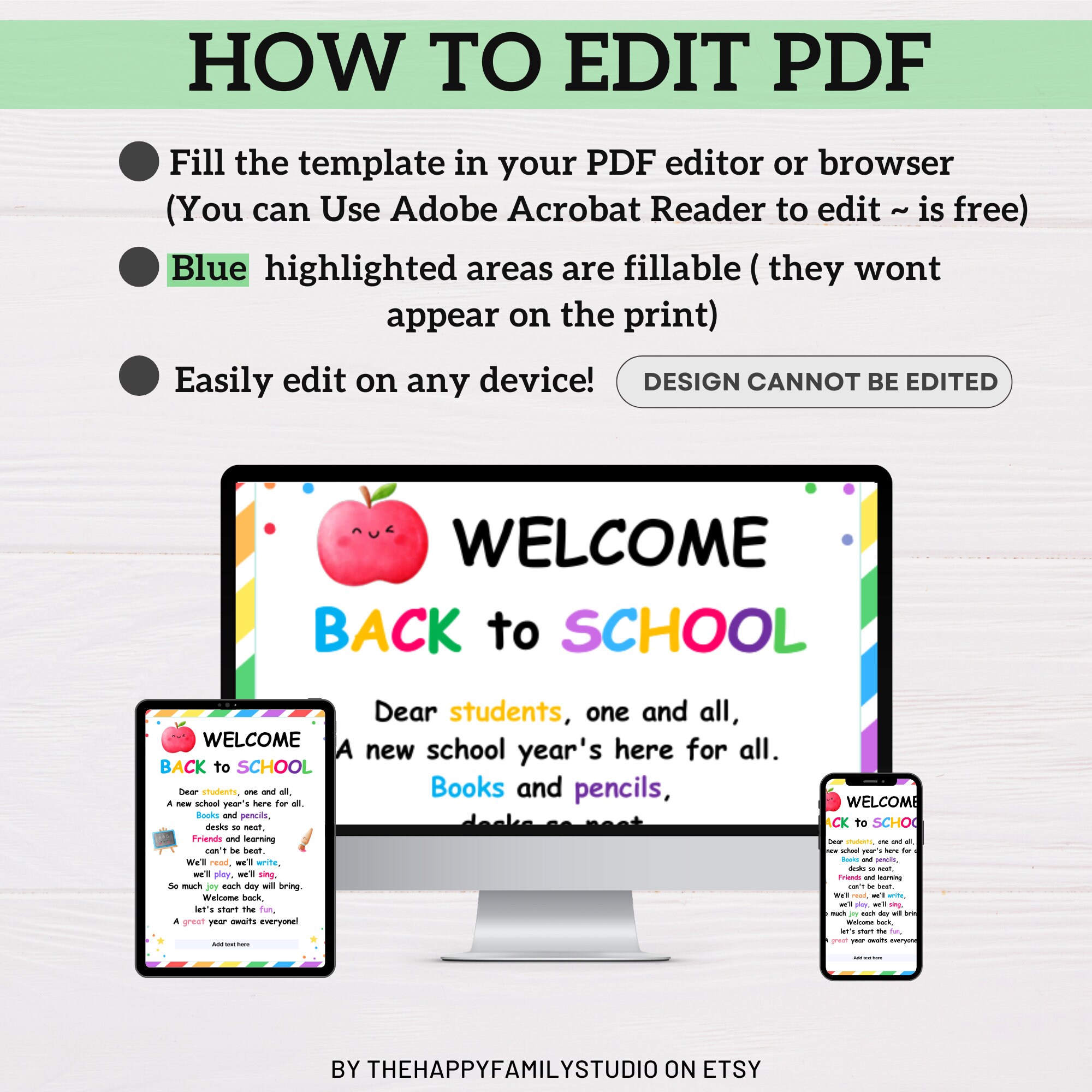 Back to School Year Letter Printable, Welcome Letter to Student ...