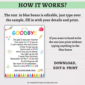 Printable End of School Year Letter for Students, Poem Gift From ...