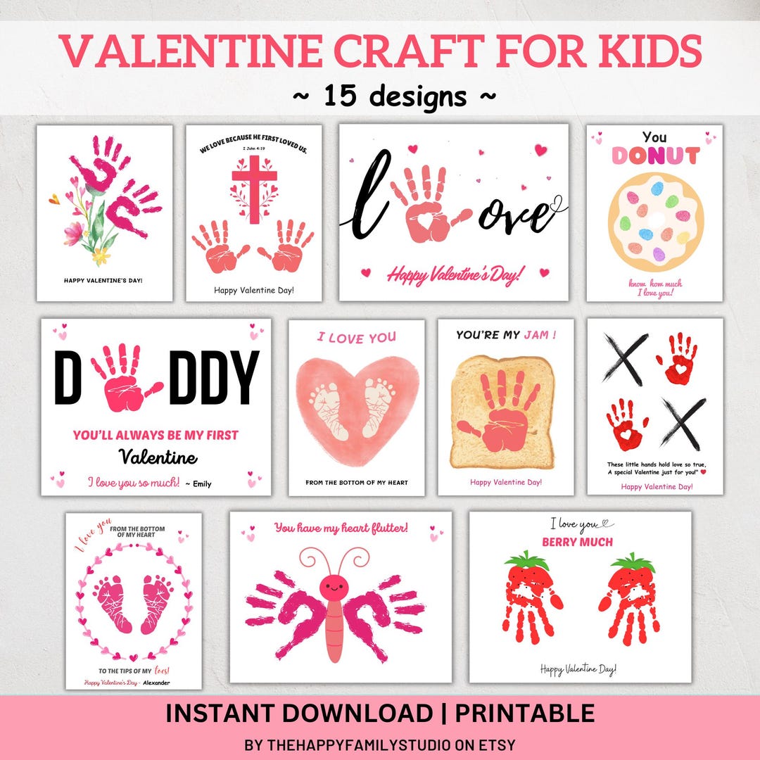 Valentine Handprint Crafts for Kids: Classroom Activity (digital ...