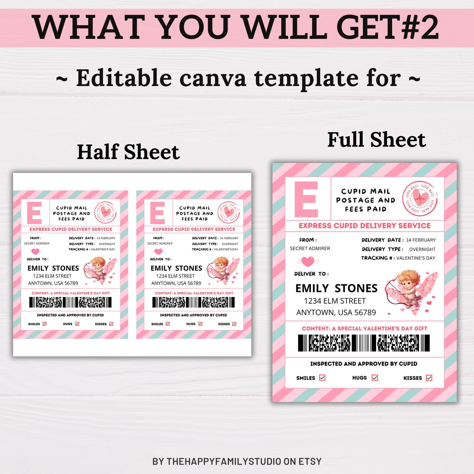 Editable Valentines Day Shipping Label, Valentine Cupid Gift Label ...