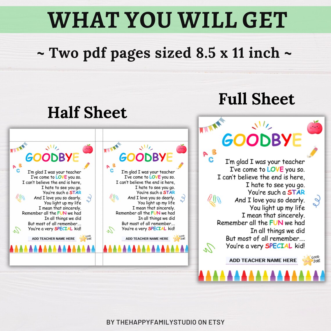 Printable End of School Year Letter for Students, Poem Gift From ...