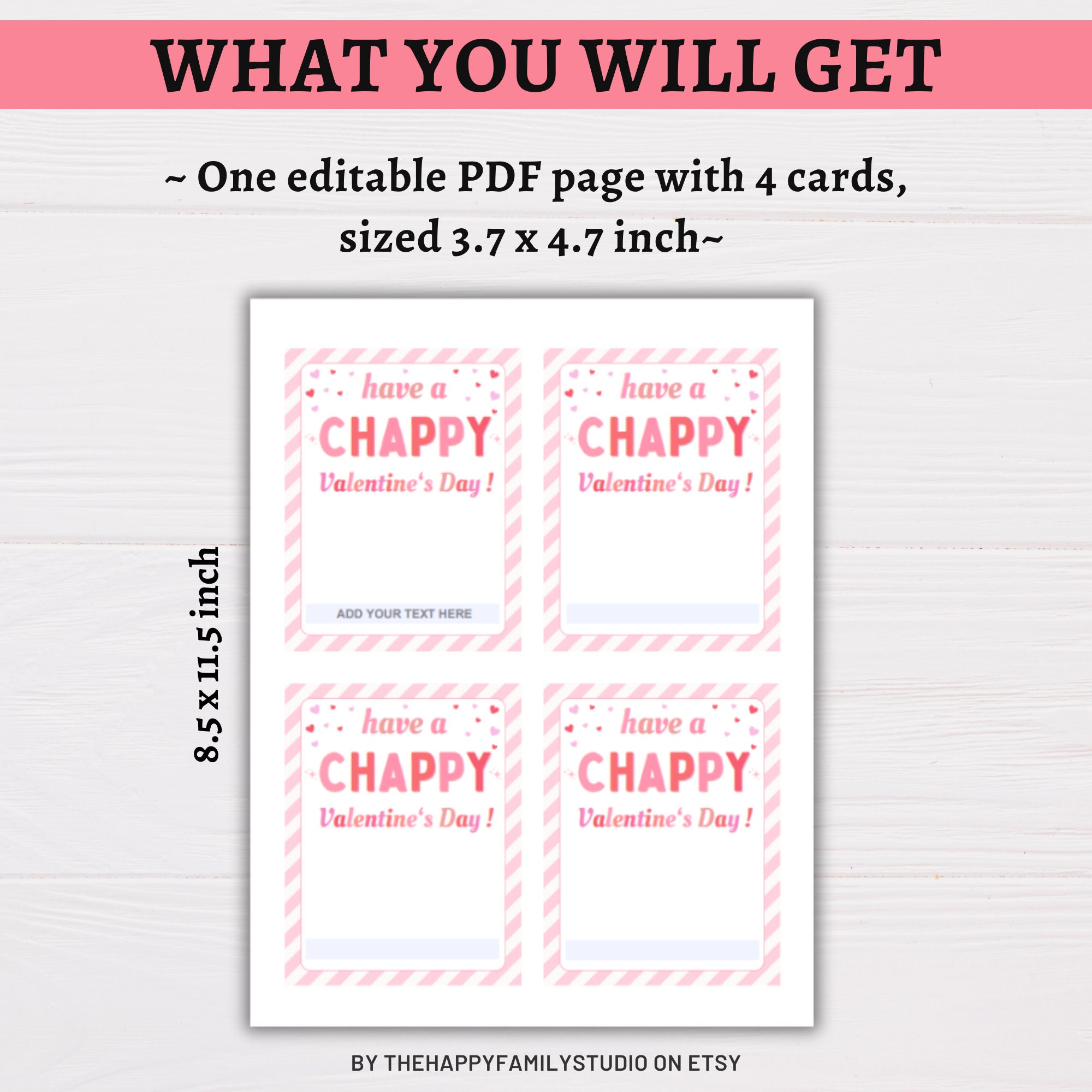 Printable Chappy Valentine's Day Card, Lip Balm Valentine Holder ...