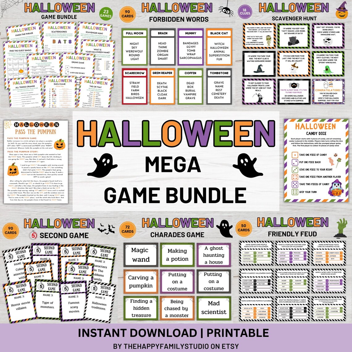 Halloween Mega Game Bundle, Halloween Party Games & Activities, Family ...