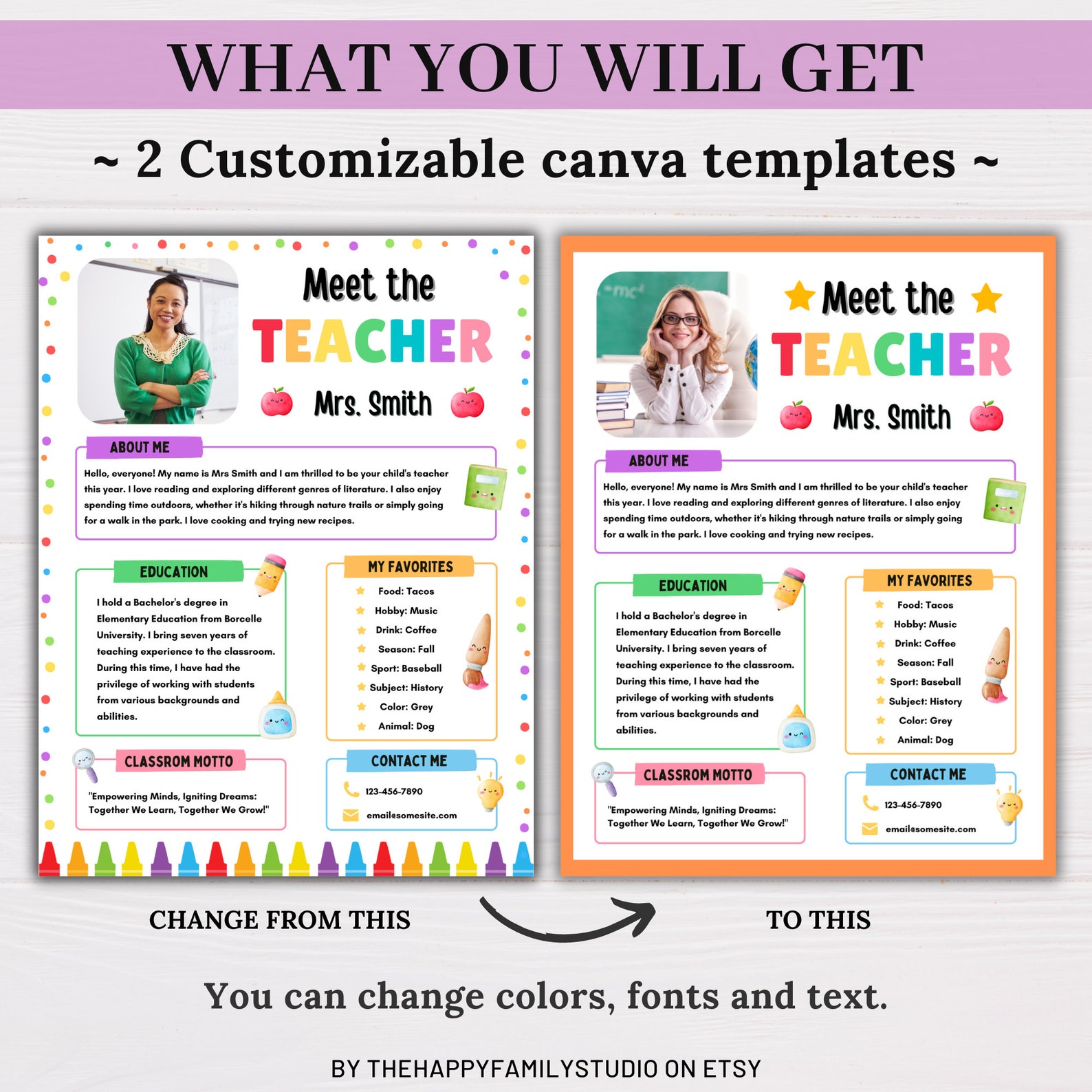 Editable Meet the Teacher Template, Back to School Printable Welcome ...