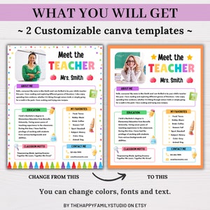 Editable Meet the Teacher Template, Back to School Printable Welcome ...